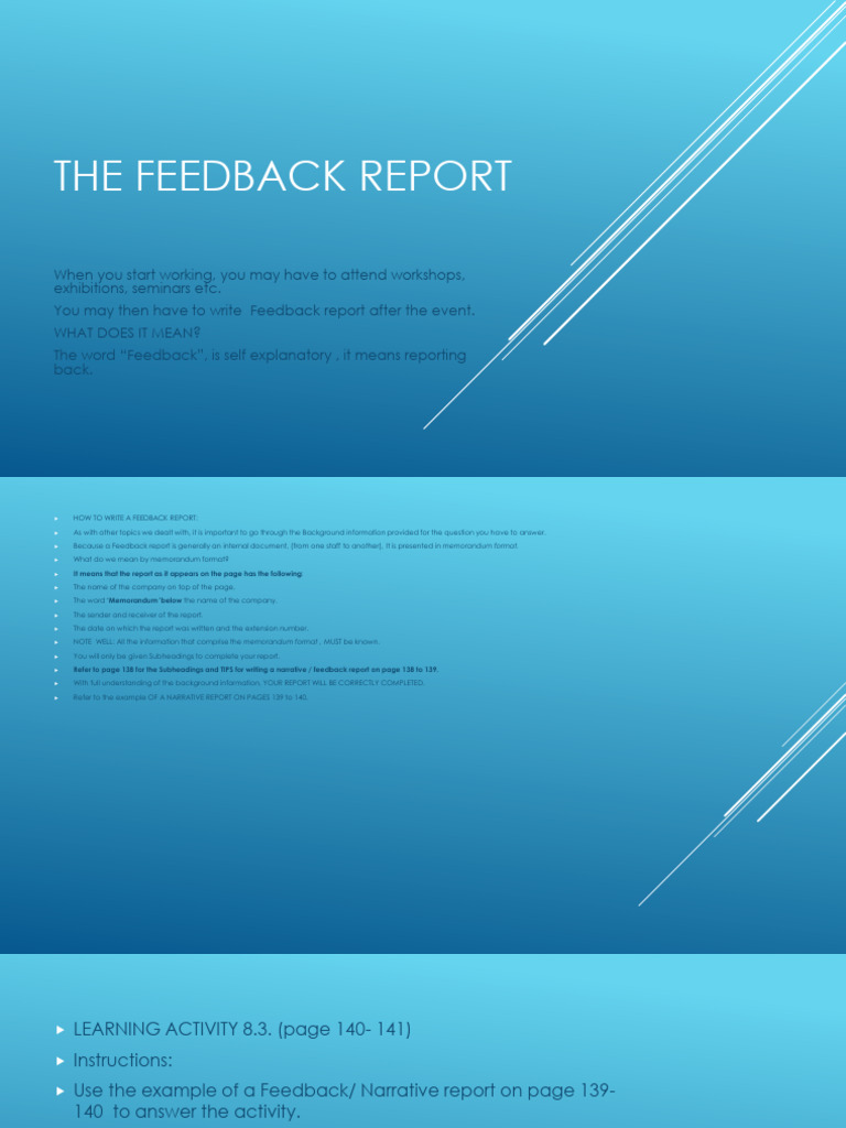 Feedback Report - English l3 Ptw | PDF