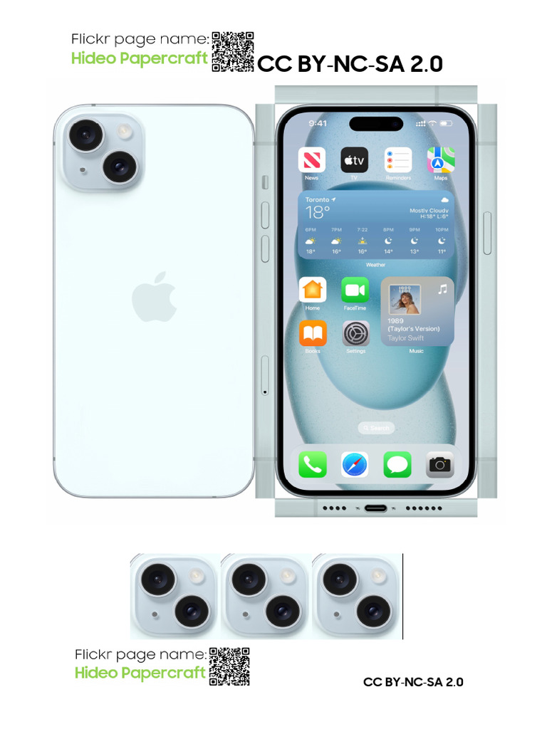 Iphone 15 Plus Blue (Papercraft) | PDF