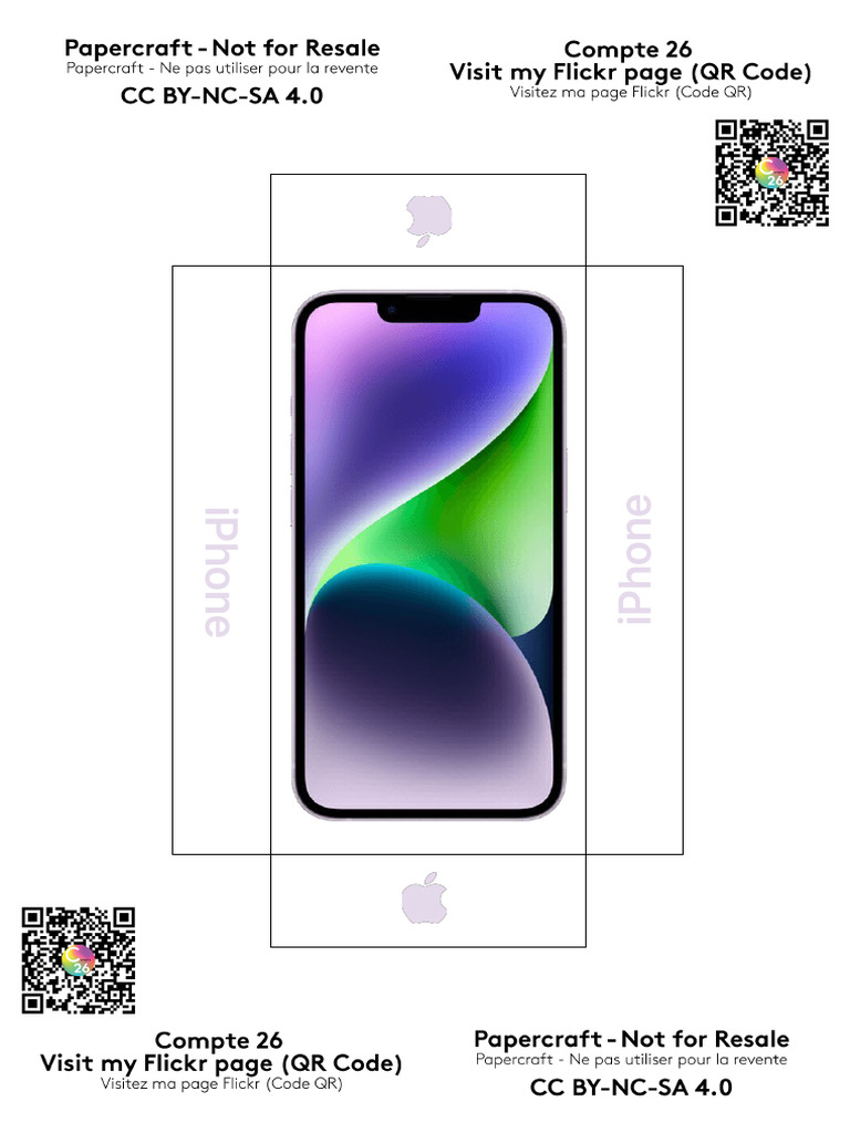 Papercraft Box iPhone 14 512GB Purple | PDF