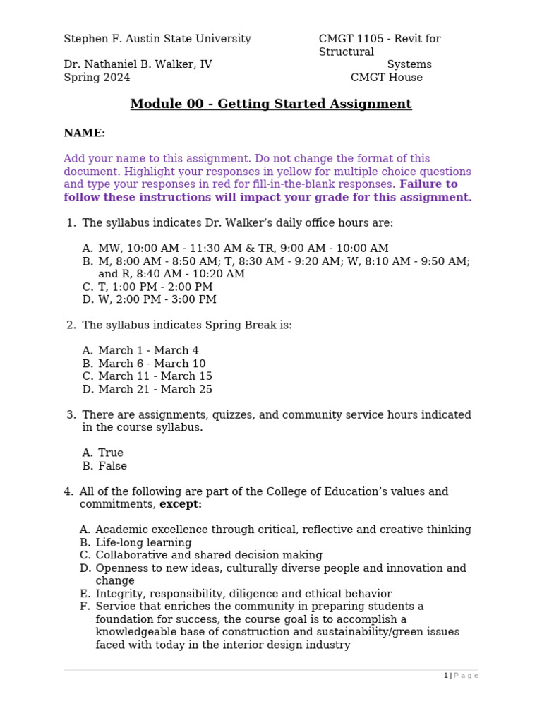 Getting Started Assignment | PDF