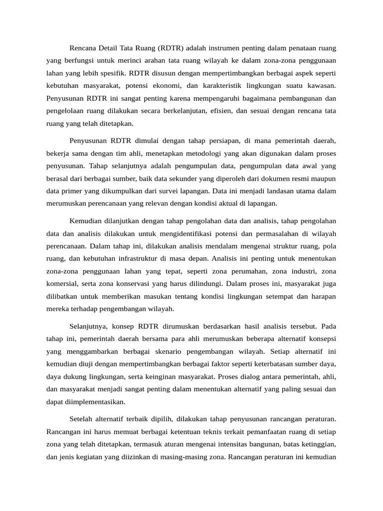 Rangkuman Pengantar RDTR | PDF