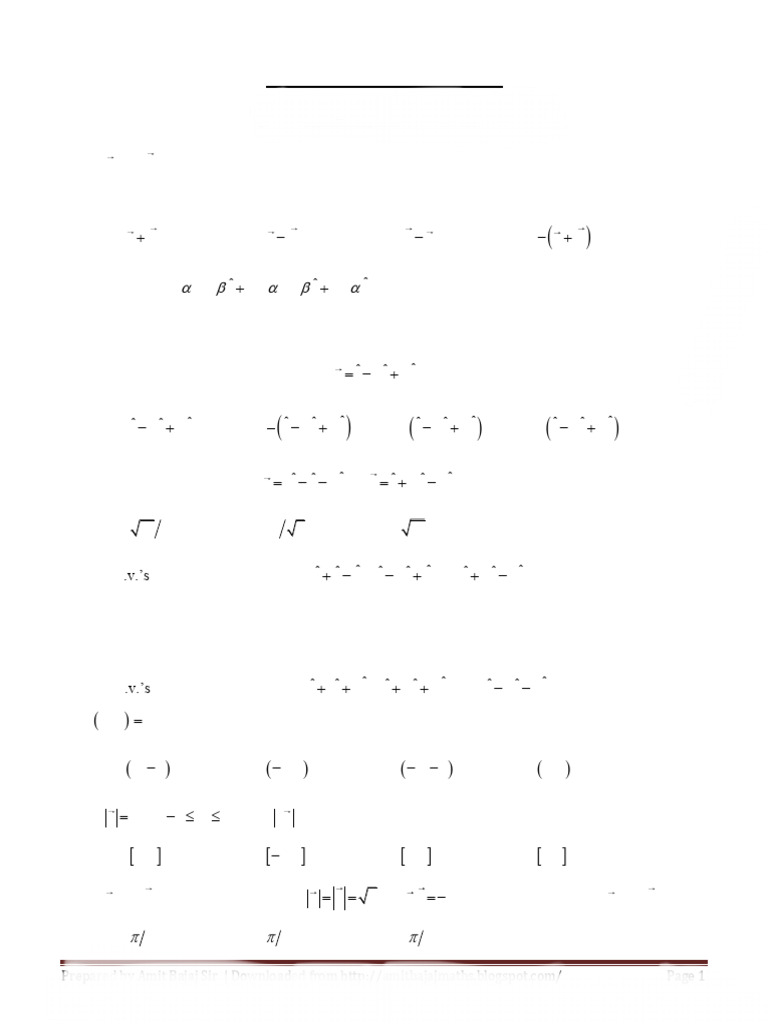 CH 10 Vector Algebra Multiple Choice Questions With Answers | PDF | Geometry | Euclidean Plane ...
