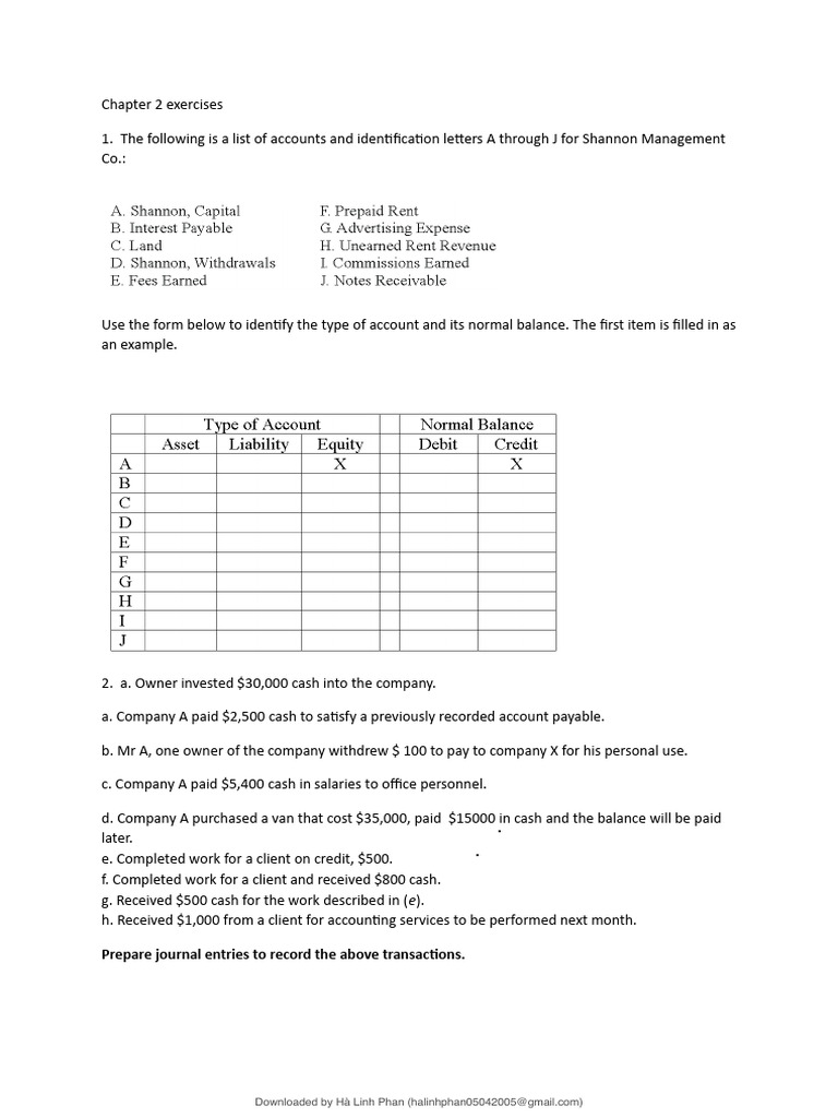 Chapter 2 Exercises | PDF