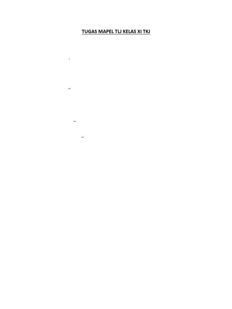 Tugas Mapel TLJ Kelas Xi TKJ | PDF