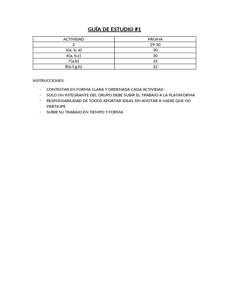 Guía de Estudio #1 | PDF