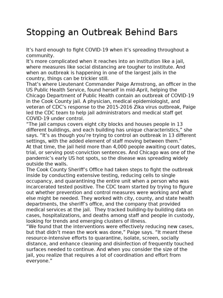 Stopping An Outbreak Behind Bars Covid Jail | PDF