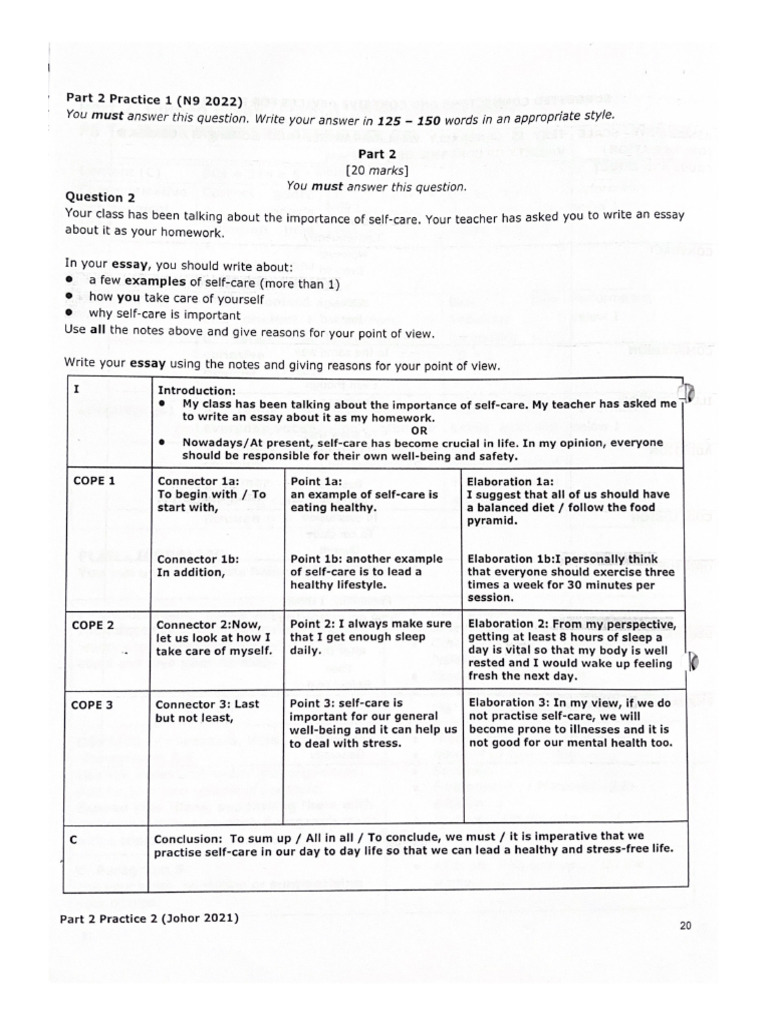 Part 2 Practice 1 (N9 2022) | PDF