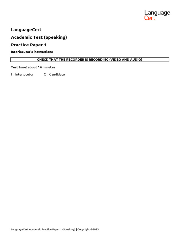 LC Academic Test 2 - Exam Paper (S) | PDF