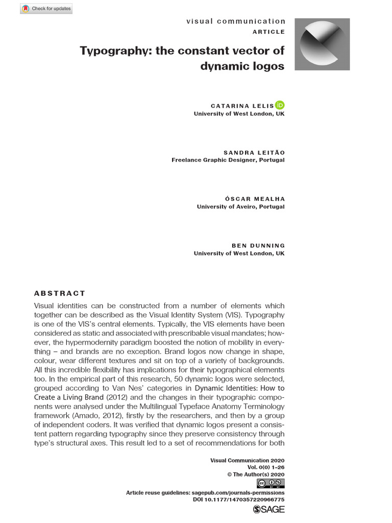 Typography The Constant Vector of Dynamic Logos | PDF