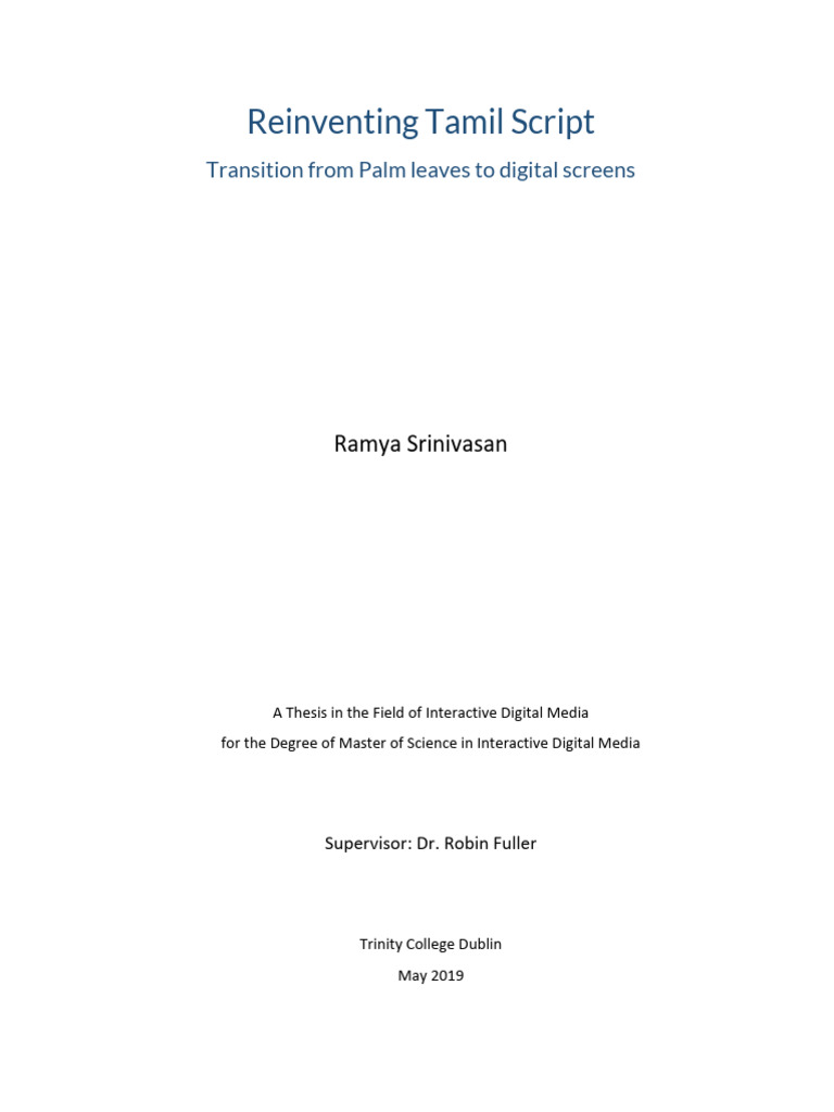 Reinventing Tamil Scripts | PDF