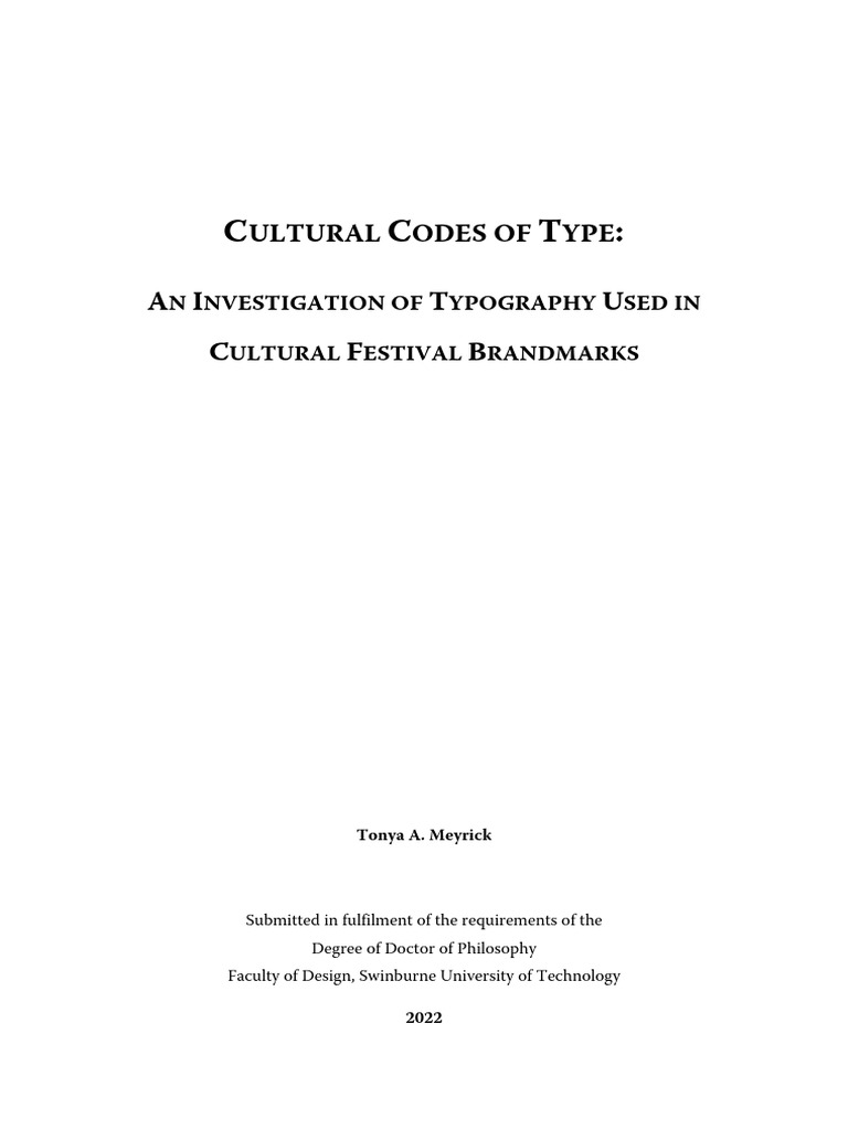 Tonya Meyric Thesis-Cultural Codes of Type | PDF