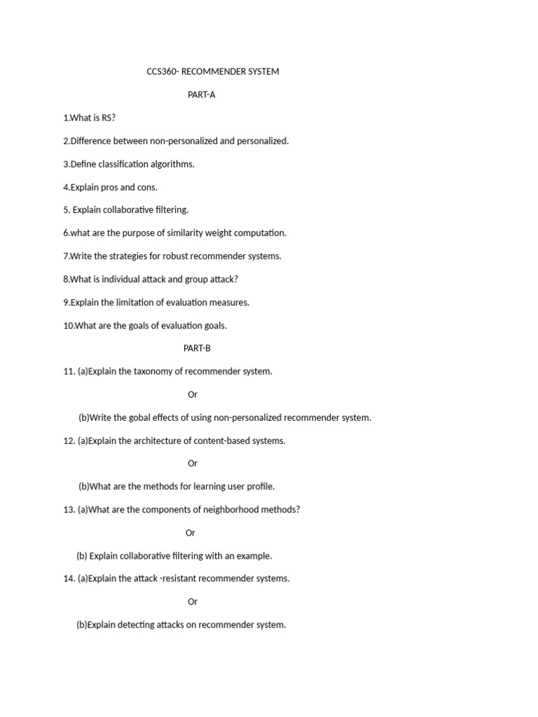 CCS360-recommender Systems | PDF