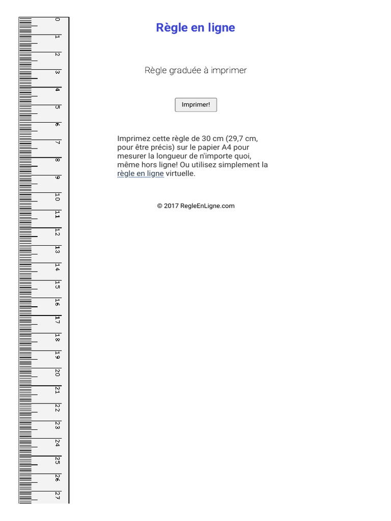 Règle Graduée à Imprimer (30 Cm) (1) | PDF