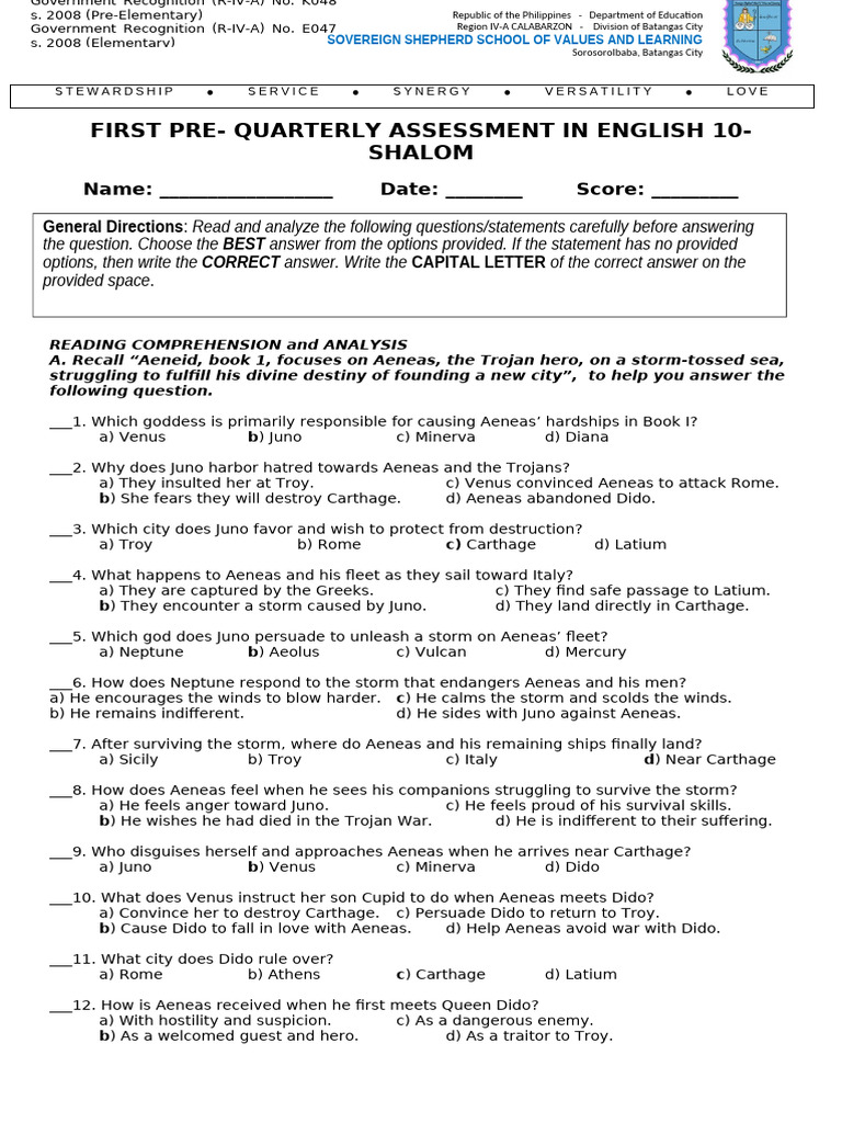 1st-Qa - en 10 | PDF