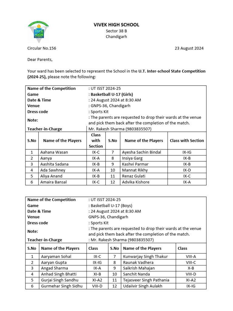 Circular 20240823191321 Circular No.156 - U.T. Interschool State ...