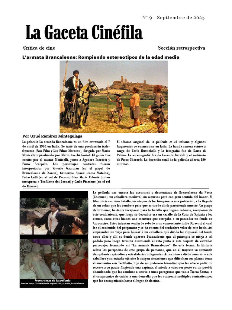 La Armada Brancaleone. Reseña y Crítica de La Película Uzué Ramirez ...