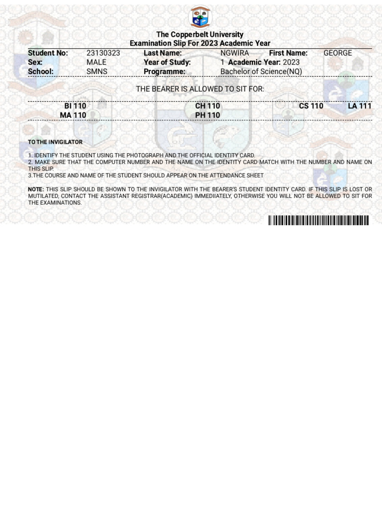 Examination Slips | PDF