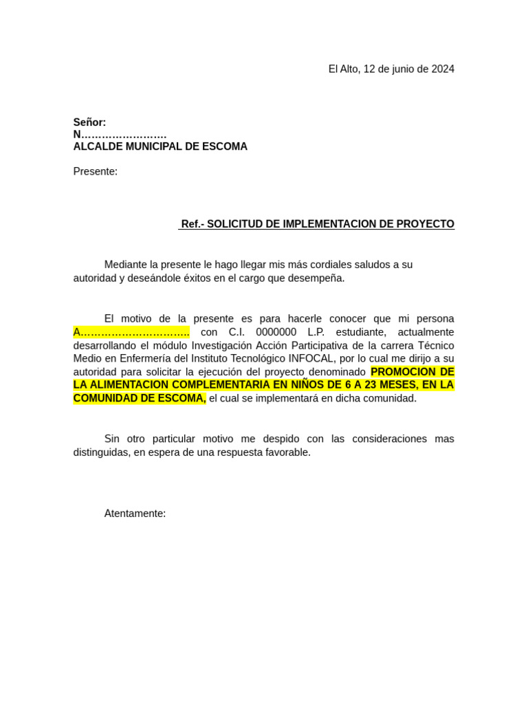 Acta, Solicitud de Implementacion-1 | PDF