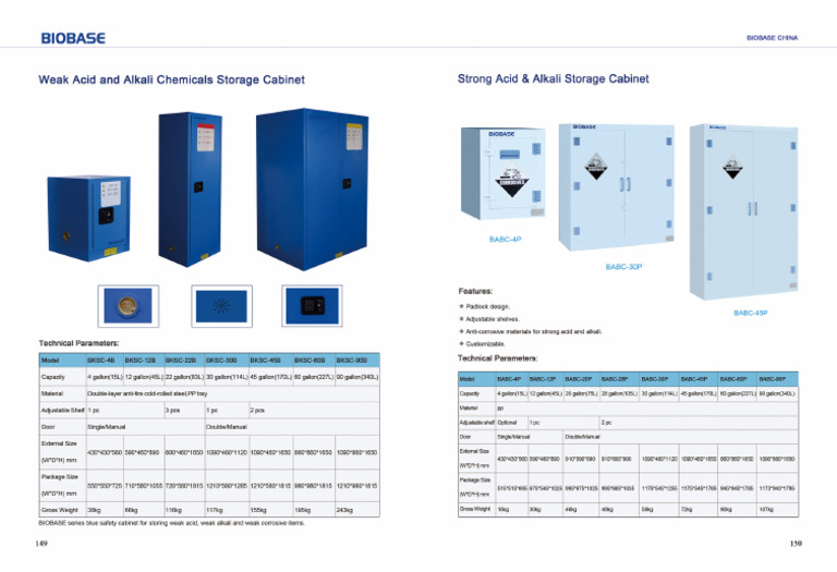 149-150 Weak Acid and Alkali Chemicals Storage Cabinet&Strong Acid ...