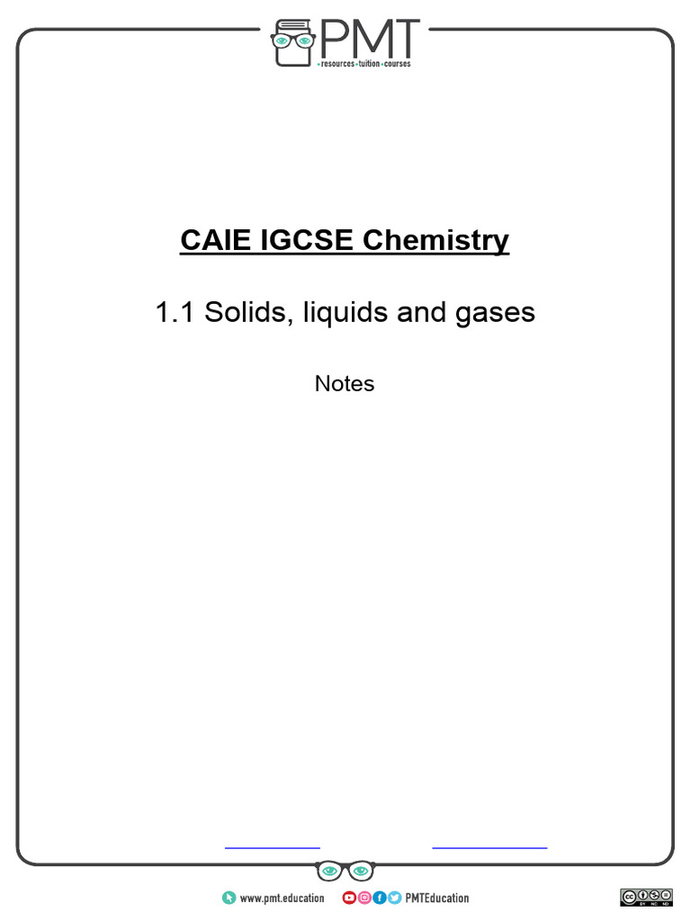 1.1 Solids, liquids and gases (notes) | PDF