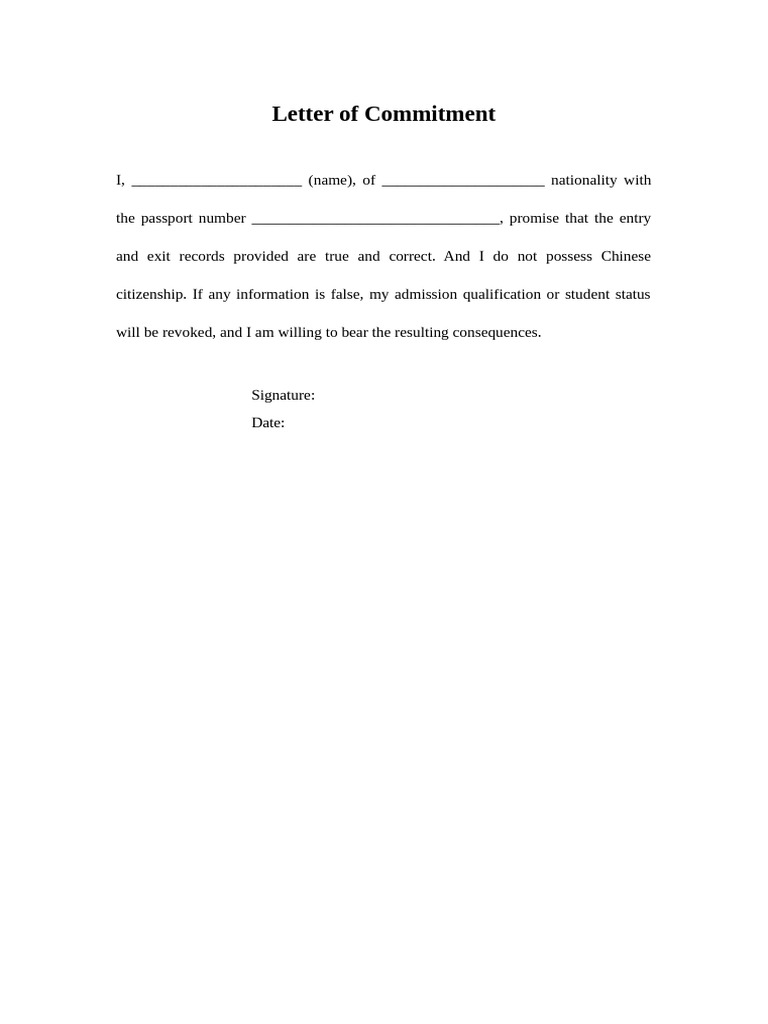 Letter of Commitment | PDF