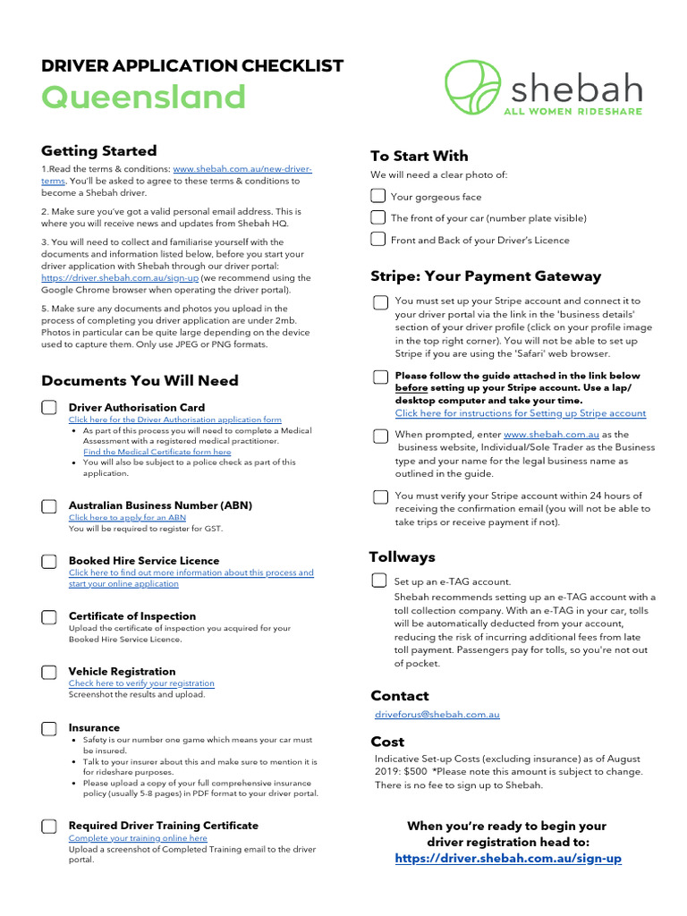 QLD Driver Checklist | PDF
