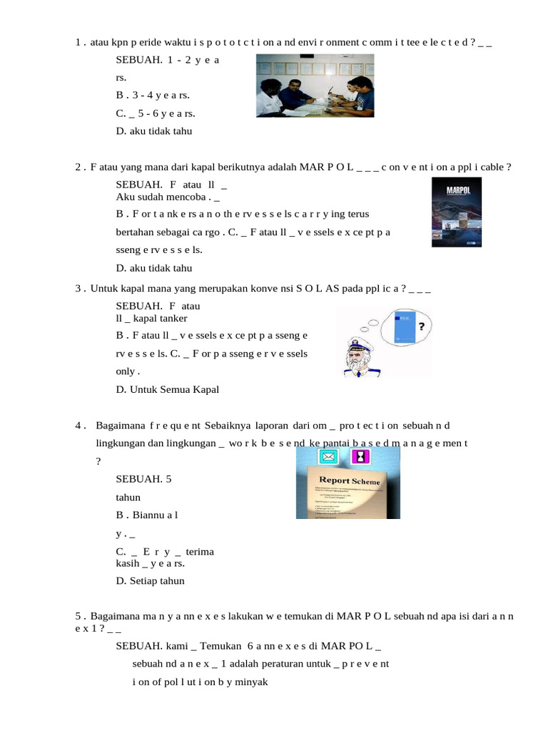 Soal Marpol (English) | PDF