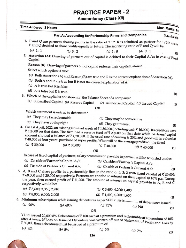 Practice Paper 2 SC Sharma | PDF
