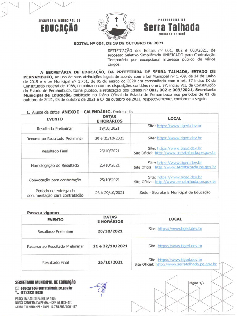 Edital N 004 2021 - Edital Retificacao 3 | PDF