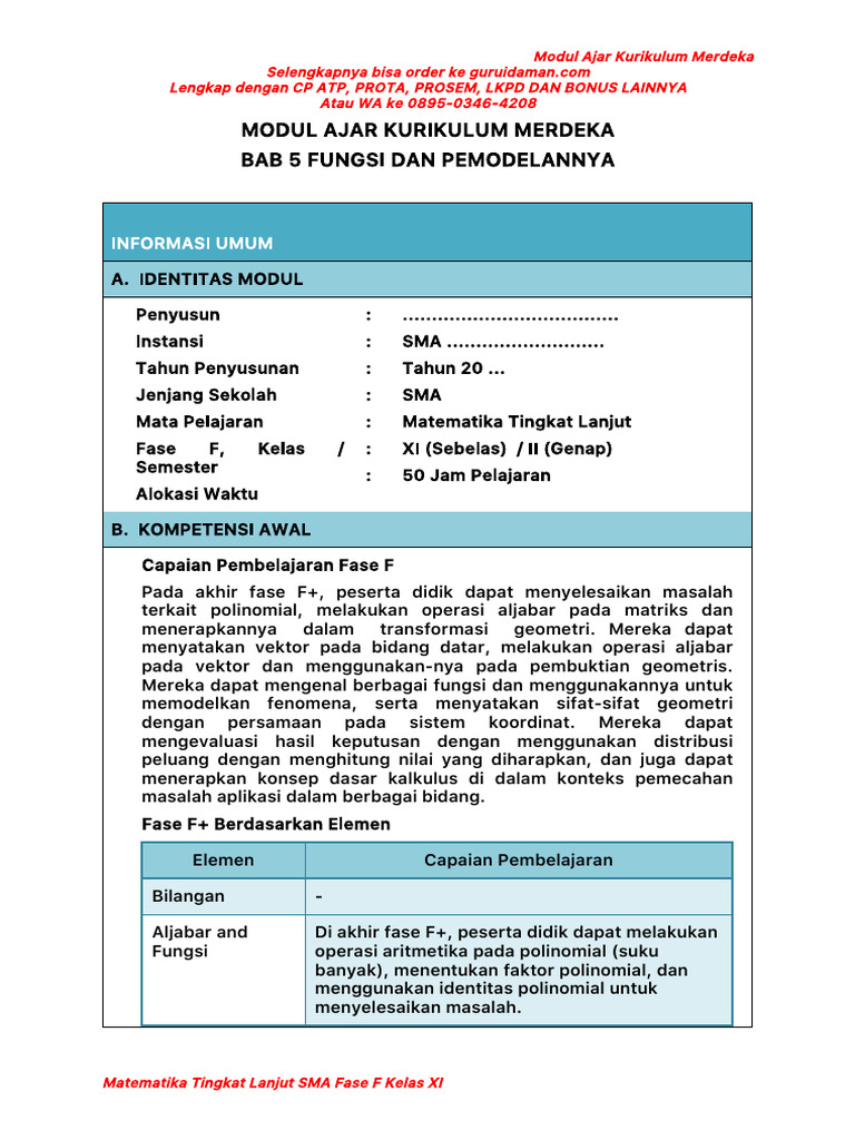 Modul MTK Lanjut 11 | PDF