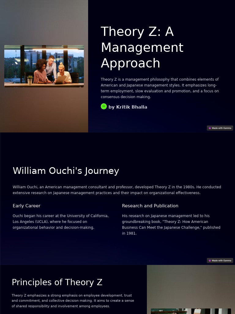 Theory Z A Management Approach | PDF