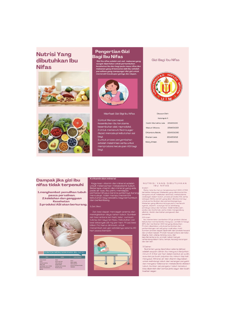 Leaflet gizi ibu nifas | PDF