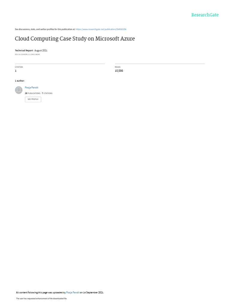 Case Study Microsoft Azure | PDF
