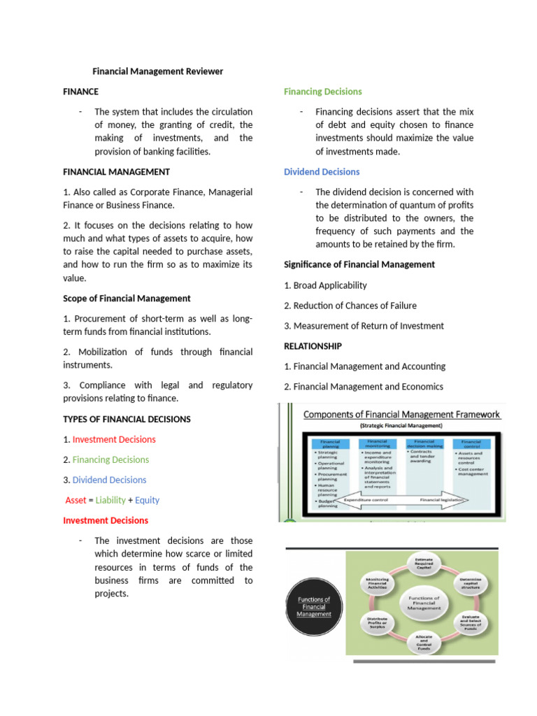 Financial Management Reviewer | PDF