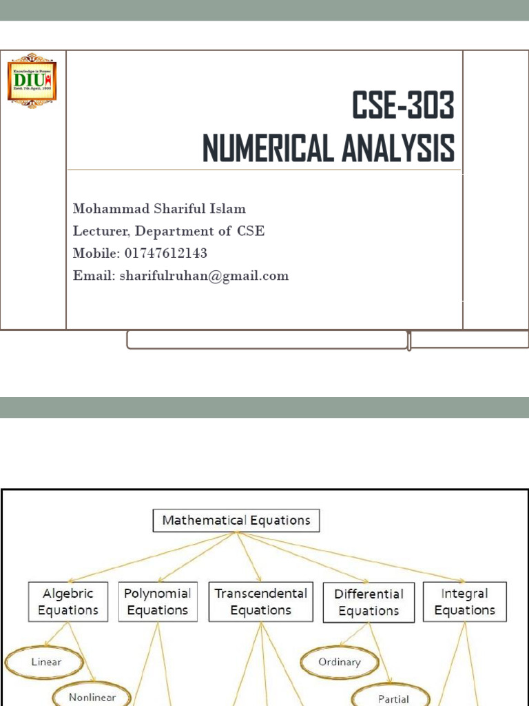 CSE 303 Lecture 02 Equations and Errors | PDF