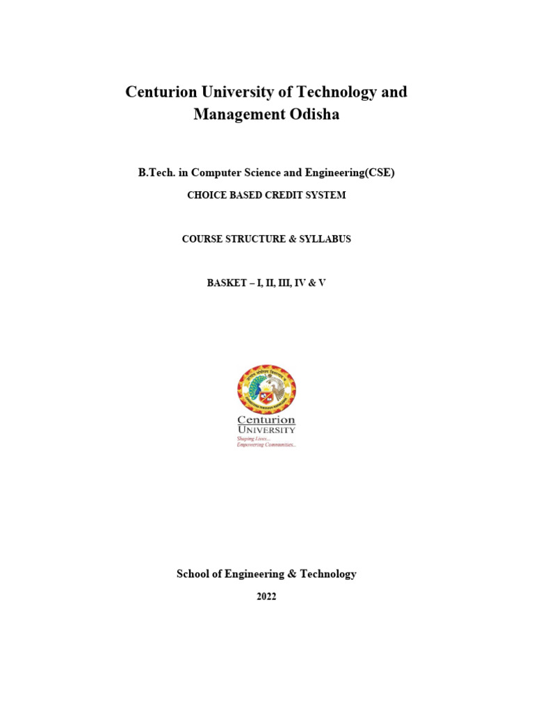 Centurion University of Technology and Management Odisha: B.Tech. in Computer Science and ...