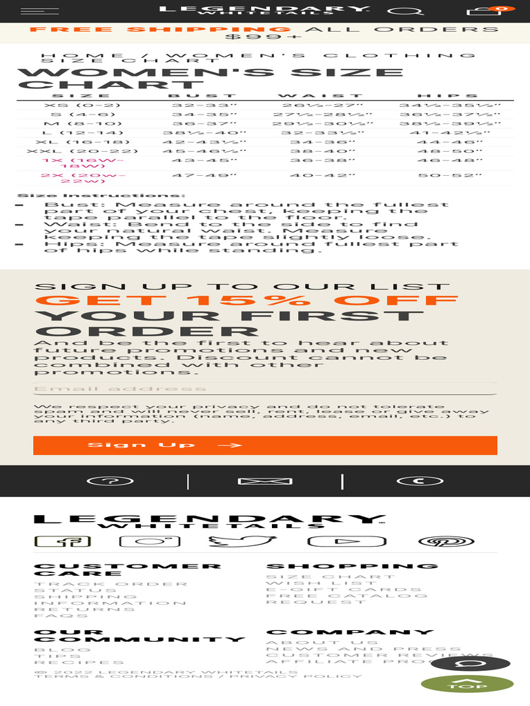Women's Clothing Size Chart | PDF