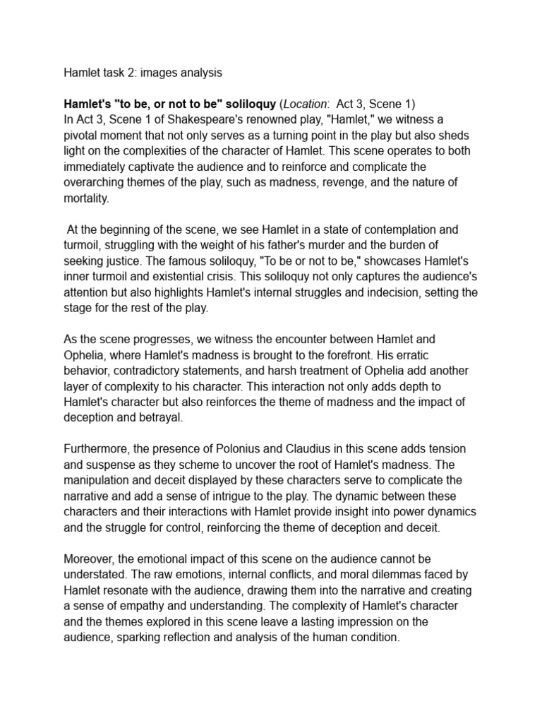 Hamlet Task 2: Images Analysis | PDF | Hamlet | Revenge