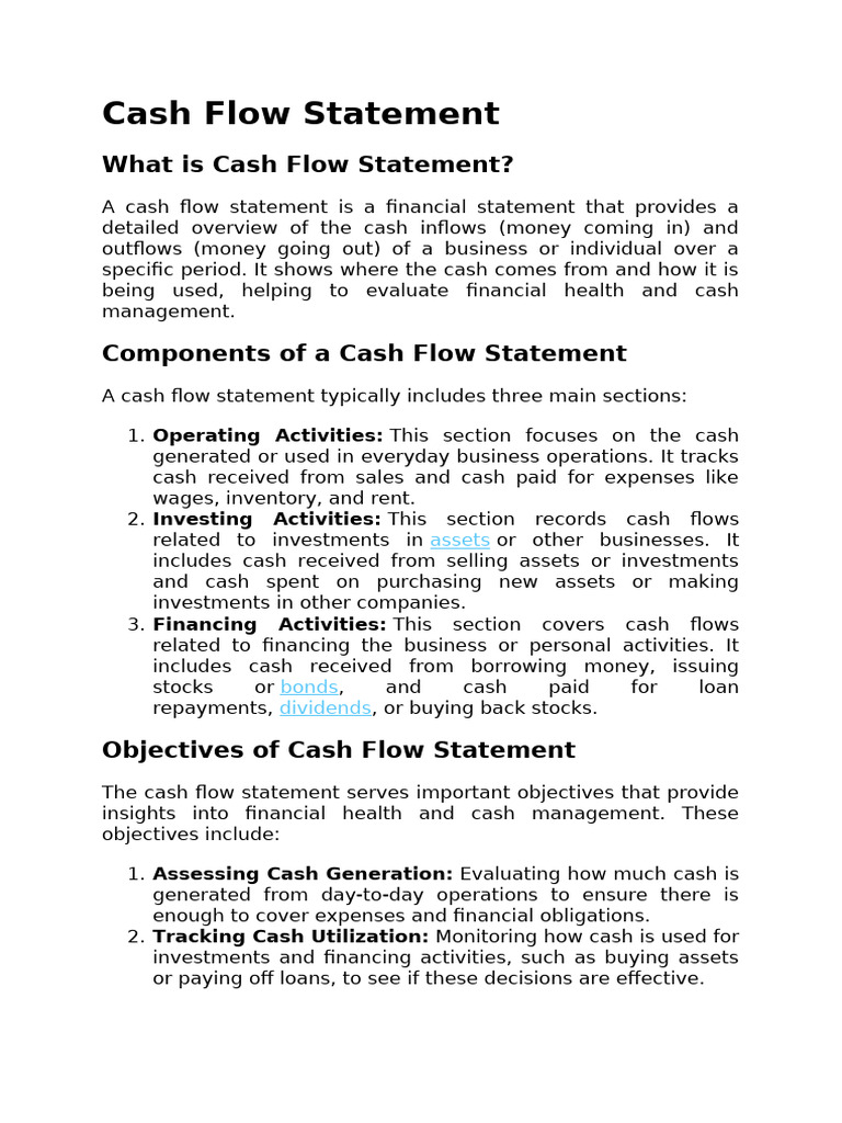Cash Flow Statement | PDF
