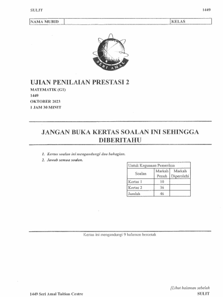 Upp2 Matematik (G2) Form 5 | PDF