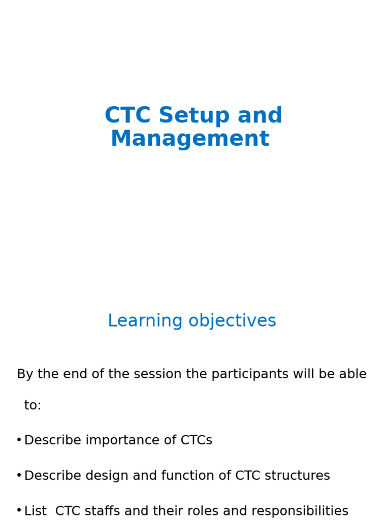 CTC Set Up & Establishement | PDF