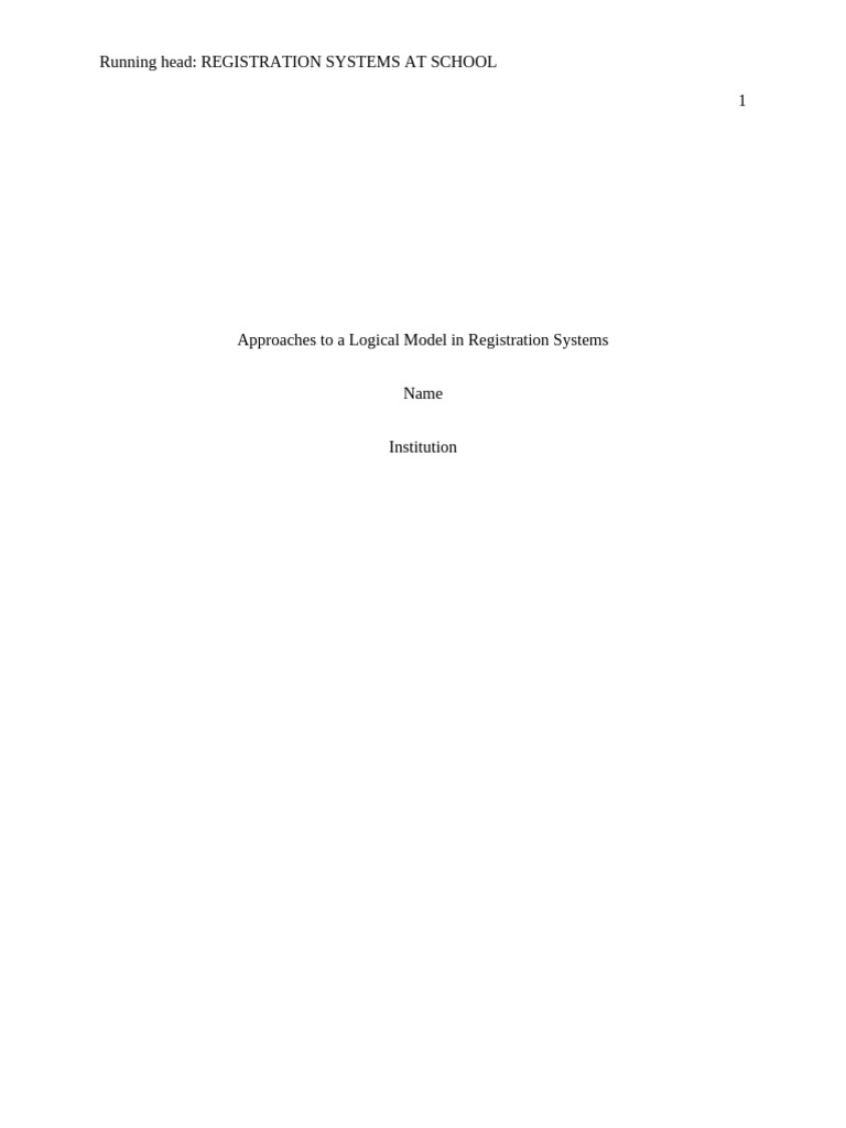 Approaches To A Logical Model in Registration Systems | PDF