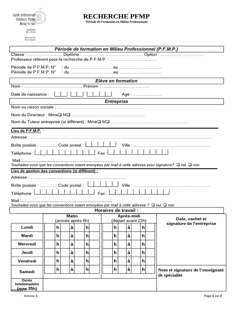 Recherche PFMP | PDF
