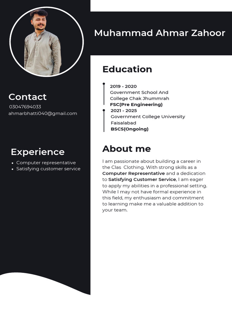 Muhammad Ahmar Zahoor: Education | PDF