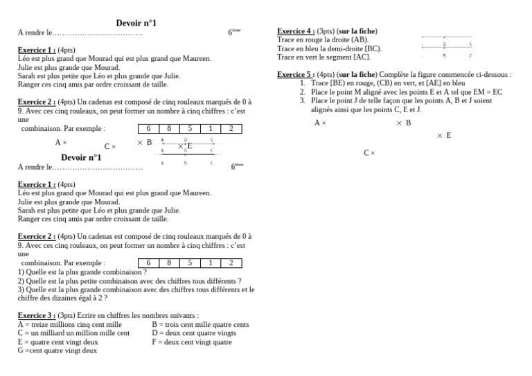 6ème Devoir1 Dm Pdf