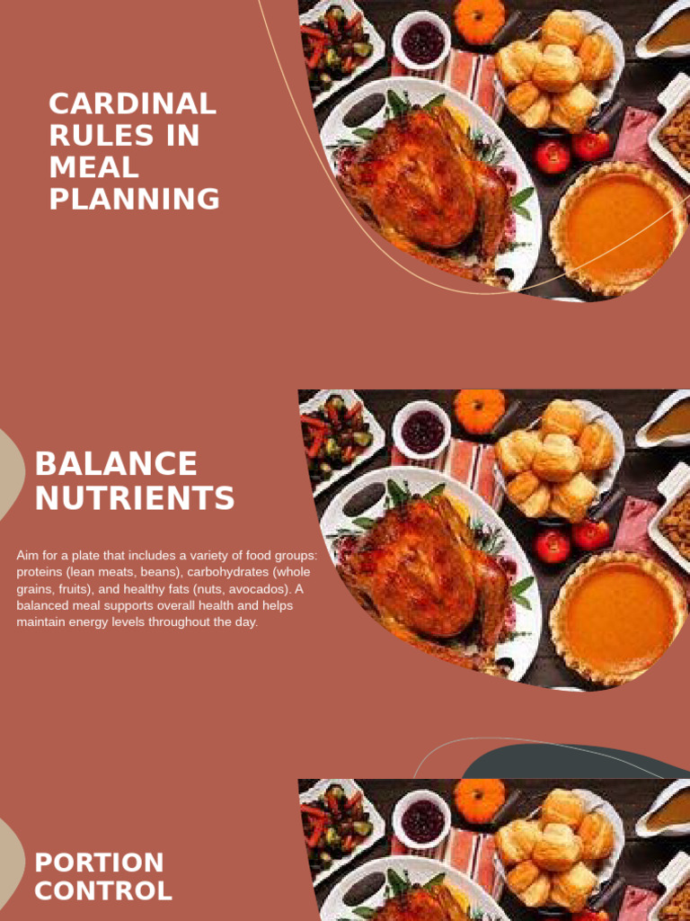 Cardinal Rules in Meal Planning | PDF