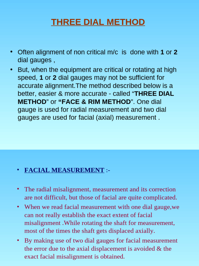 Alignment Three Dial Method | PDF