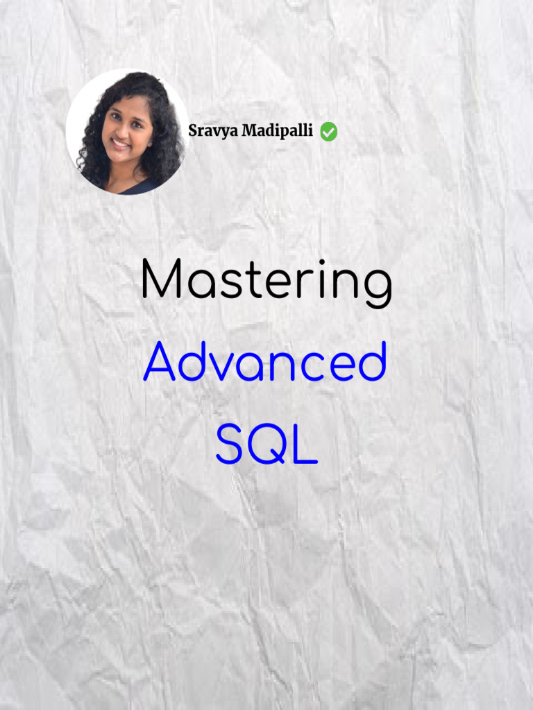 Master Advanced SQL | PDF