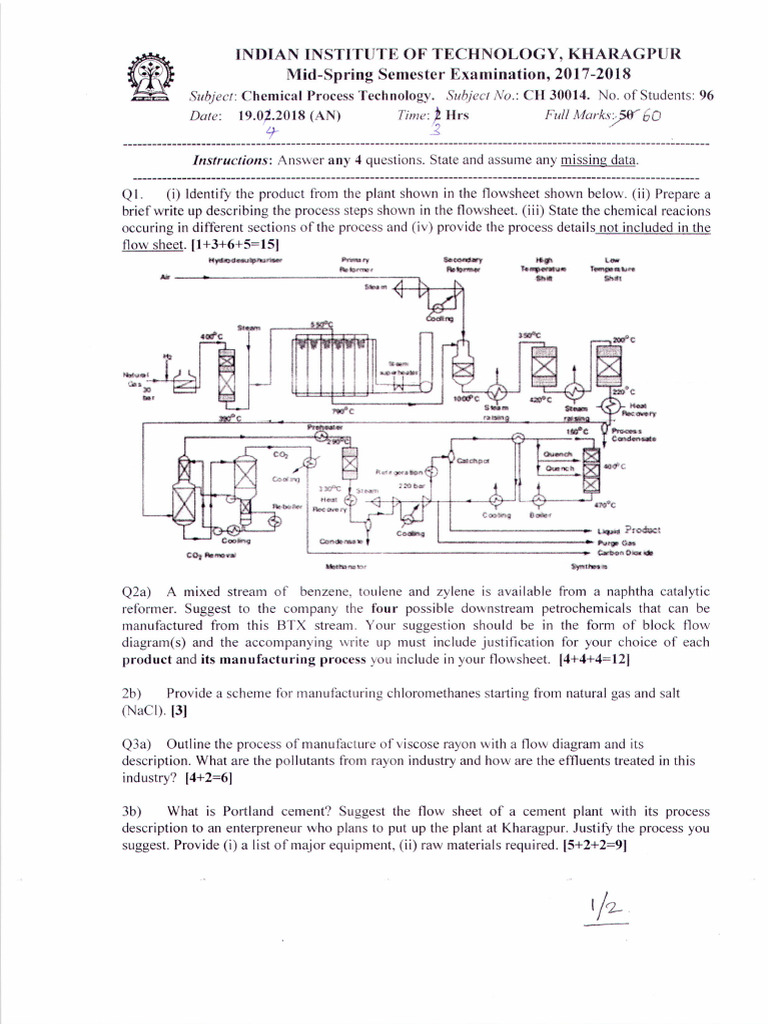 CH30014 Chemical Process Engineering | PDF