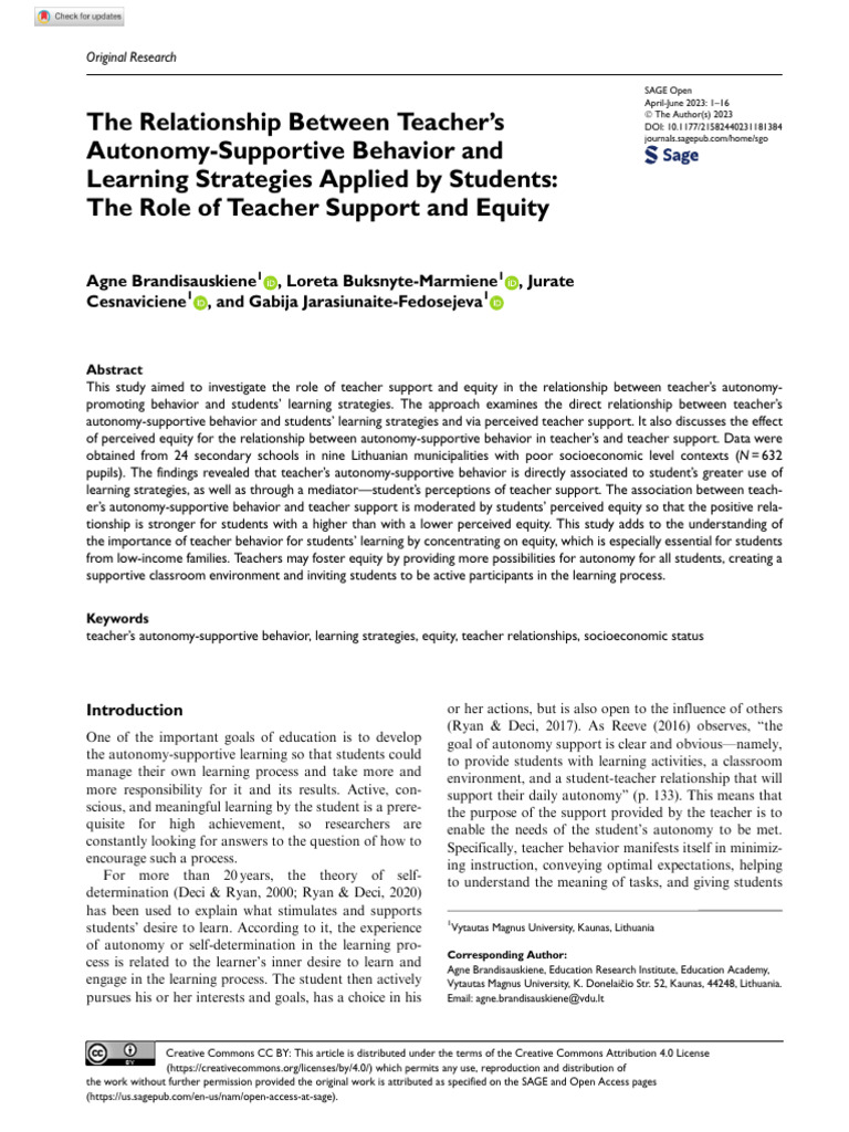 Teachers Behavior Learning Strategies | PDF